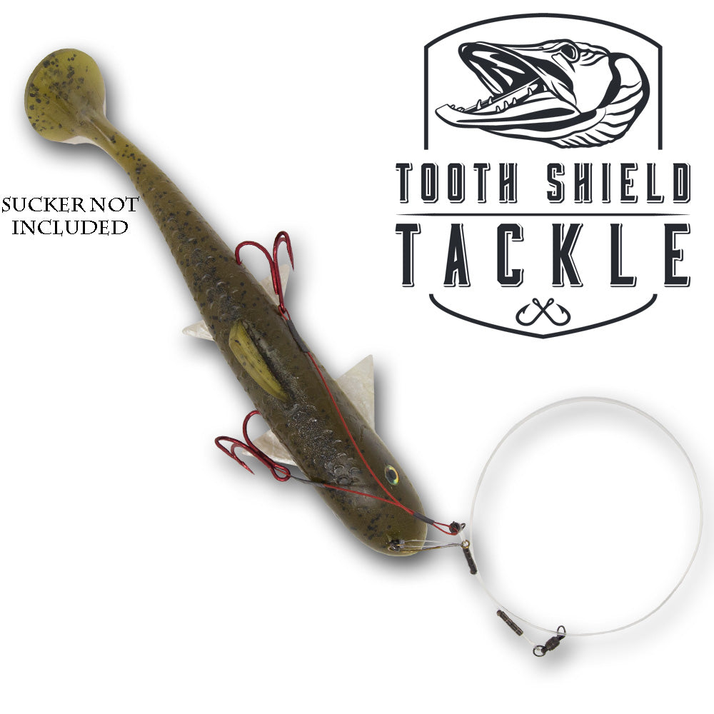 Musky Quick Strike Sucker Rig Blood Red Hooks - One Piece (175 lb ...